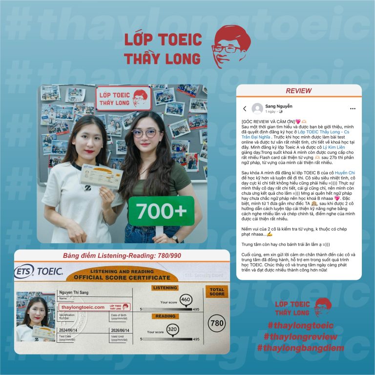 Nguyen Thi Sang 780 LR - Lớp Toeic Thầy Long