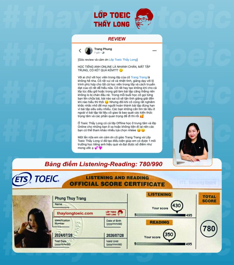 Phung Thuy Trang 780 LR - Lớp Toeic Thầy Long