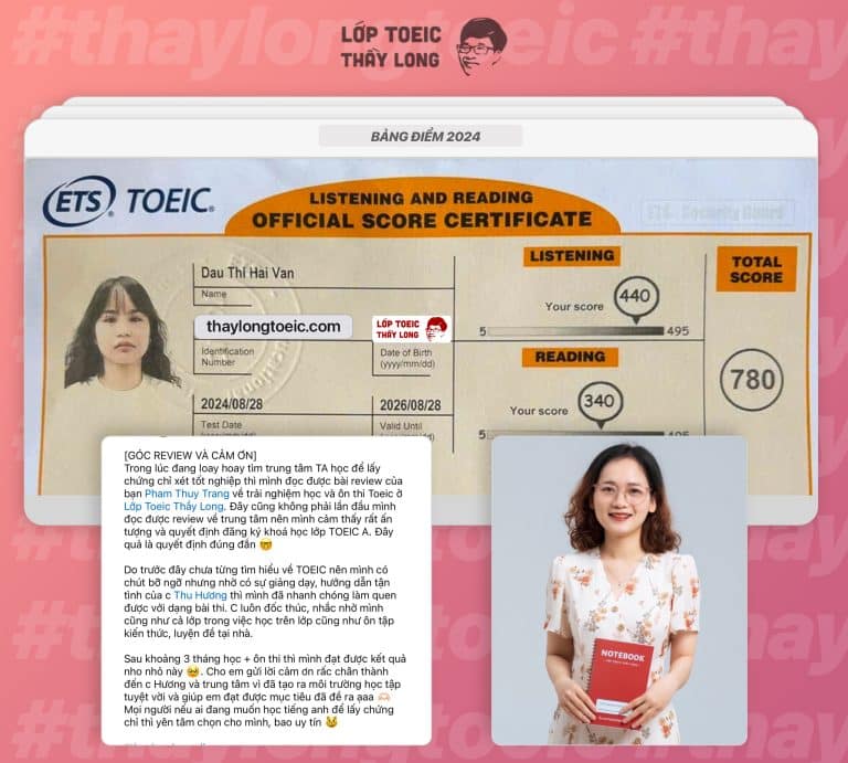 Dau Thi Hai Van 780 TOEIC L&R - Lớp Toeic Thầy Long