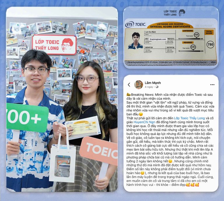 Lam Duc Manh 780 LR - Lớp Toeic Thầy Long
